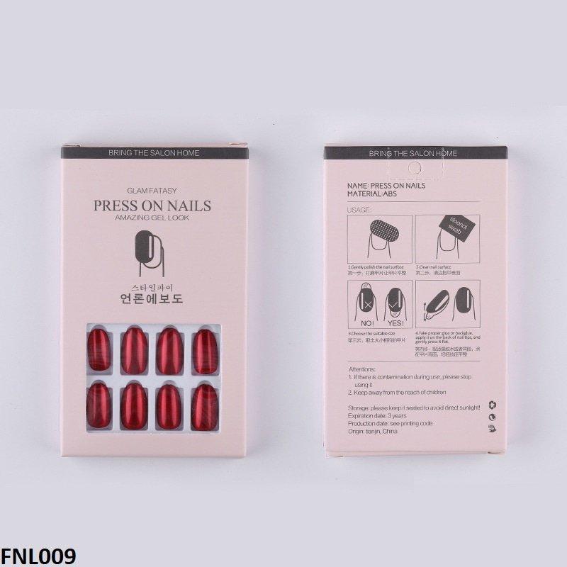 FNL009 PNA Squoval Short Fake Nail Set 24Pcs – TJ Super Wholesale
